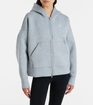 Adidas By Stella McCartney Scuba Jersey Zip-up Hoodie - Grey