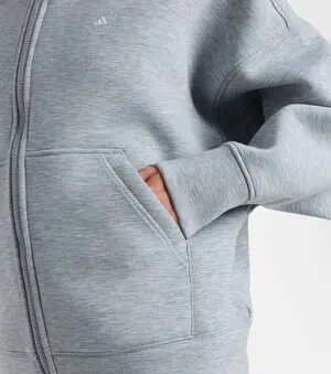Adidas By Stella McCartney Scuba Jersey Zip-up Hoodie - Grey