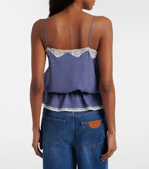 Chloé Lace-trimmed Silk Jacquard Camisole