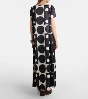 Dries Van Noten Polka-dot Maxi Dress - Black