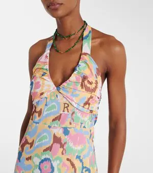 Rixo Ilyana Printed Cotton Jersey Midi Dress