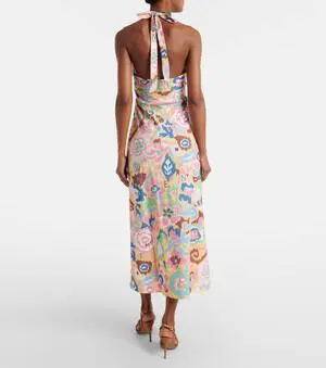 Rixo Ilyana Printed Cotton Jersey Midi Dress
