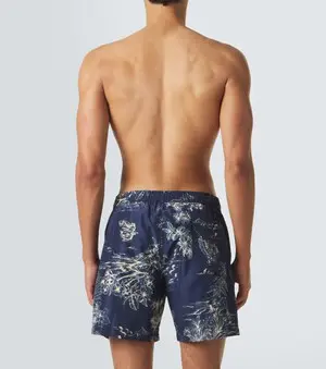 Moncler Archivio Floral Swim Trunks - Blue