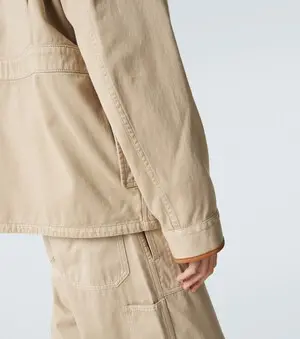 Loewe Paula's Ibiza Leather-trimmed Cotton Jacket - Beige