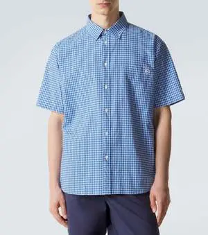 Loewe Paula's Ibiza Checked Cotton-blend Shirt - Blue
