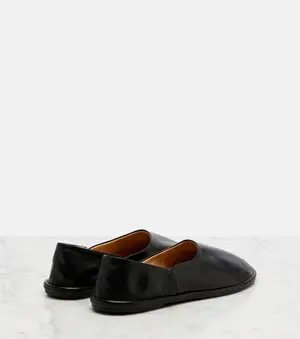 THE ROW Canal Leather Slip-on Shoes - Black