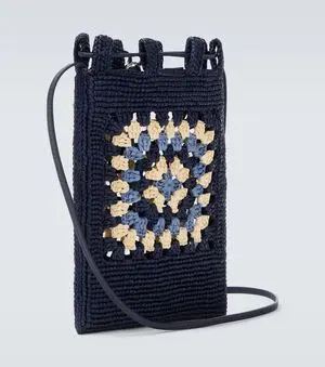 Loewe Paula's Ibiza Crochet Raffia Pouch With Strap