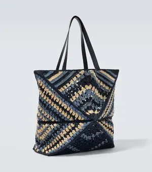 Loewe Puzzle Fold Xl Raffia Tote Bag