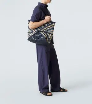 Loewe Puzzle Fold Xl Raffia Tote Bag