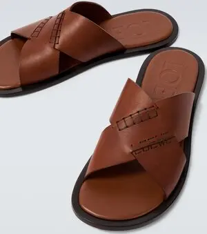 Loewe Paula's Ibiza Flex Leather Sandals - Brown