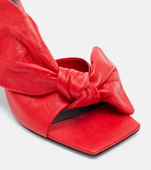 Givenchy Bow Detail Leather Mules - Red