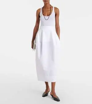 RÓHE Cotton Poplin Midi Skirt