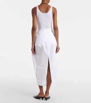 RÓHE Cotton Poplin Midi Skirt