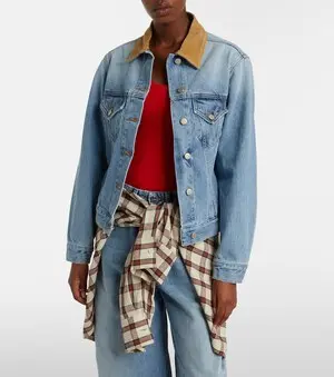 RÓHE Suede-trimmed Denim Jacket