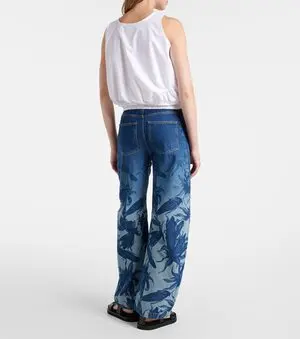 Loewe Paula's Ibiza Printed Barrel-leg Jeans - Blue