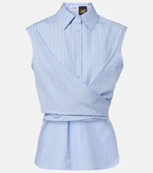 Loewe Paula's Ibiza Striped Cotton Poplin Shirt - Blue