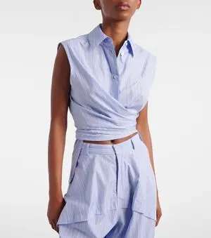 Loewe Paula's Ibiza Striped Cotton Poplin Shirt - Blue