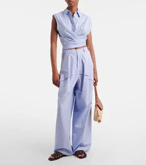 Loewe Paula's Ibiza Striped Cotton Poplin Shirt - Blue