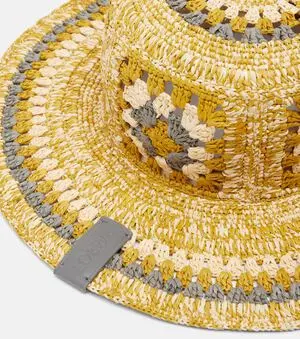 Loewe Paula's Ibiza Crochet Raffia Bucket Hat - Beige