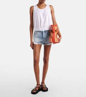 Loewe Paula's Ibiza Anagram Denim Shorts - Blue