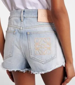 Loewe Paula's Ibiza Anagram Denim Shorts - Blue