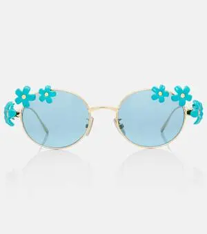 Loewe Daisy Field Round Sunglasses By - Blue