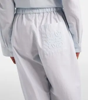 Loewe Paula's Ibiza Cotton-blend Poplin Wide-leg Pants