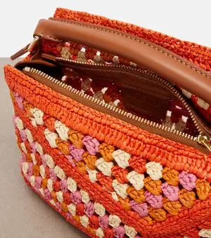 Loewe Paula's Ibiza Puzzle Mini Raffia Top-handle Bag - Orange