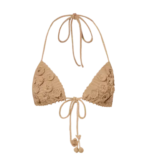 Loewe Paula's Ibiza Crochet Bra Top - Beige