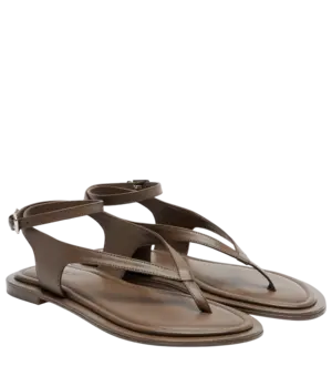 A.emery Sabine Leather Thong Sandals - Brown