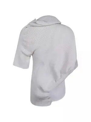 Issey Miyake Asymmetric Ribbed-knit Top - Neutrals