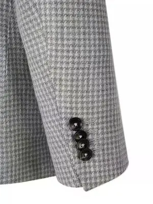 Zegna Houndstooth-pattern Single-breasted Jacket - Grey