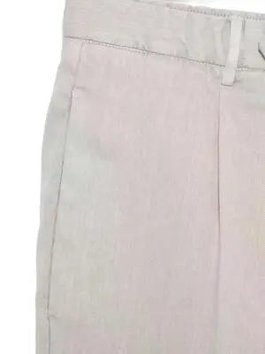 DELL'OGLIO Pleated Twill Trousers - Grey