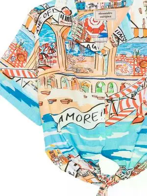 ALESSANDRO ENRIQUEZ Printed Short-sleeves Shirt - Blue