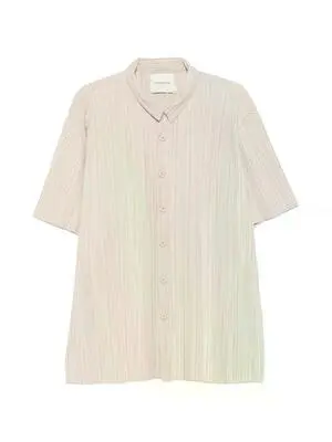 GONGDID DESIGN Plissé Striped Shirt