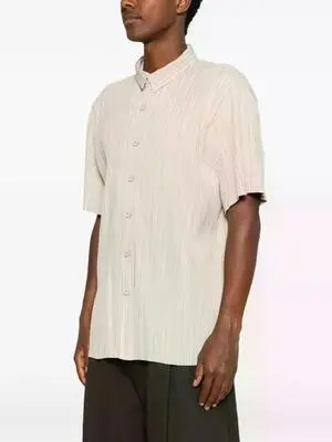 GONGDID DESIGN Plissé Striped Shirt