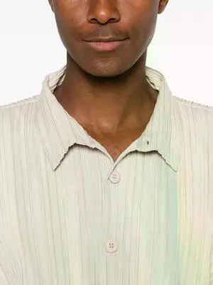 GONGDID DESIGN Plissé Striped Shirt