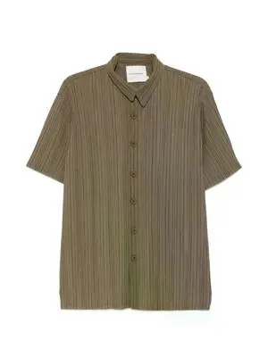 GONGDID DESIGN Plissé Striped Shirt