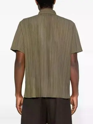 GONGDID DESIGN Plissé Striped Shirt