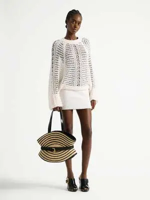 Balmain Crochet Lace Batwing Sleeve Dress