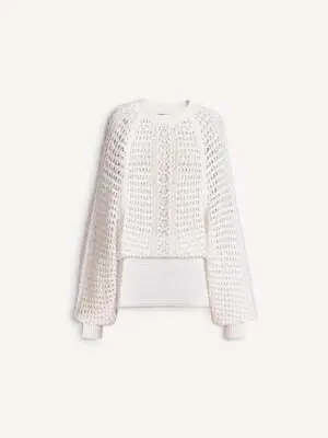 Balmain Crochet Lace Batwing Sleeve Dress