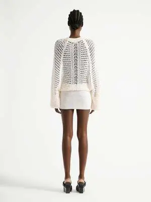 Balmain Crochet Lace Batwing Sleeve Dress