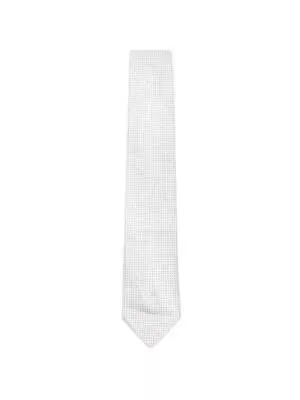 DELL'OGLIO Geometric-pattern Tie - Grey