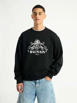 Balmain Printed Vine Sweatshirt - Black