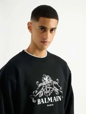 Balmain Printed Vine Sweatshirt - Black