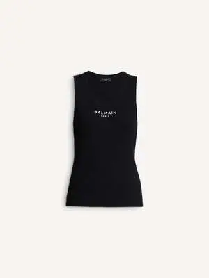 Balmain Paris Embroidered Vest Top - Black
