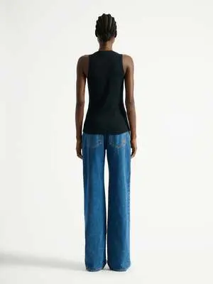 Balmain Paris Embroidered Vest Top - Black