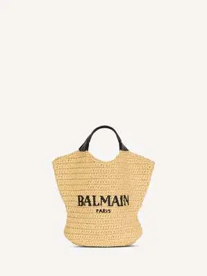 Balmain Mini Crochet Tote Bag - Beige
