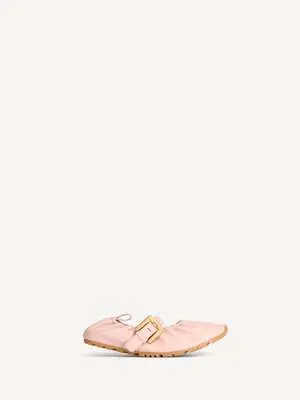 Balmain Anthem Leather Ballet Flats - Pink
