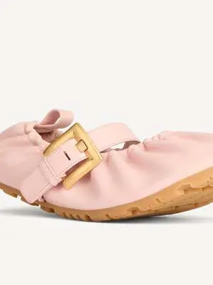 Balmain Anthem Leather Ballet Flats - Pink